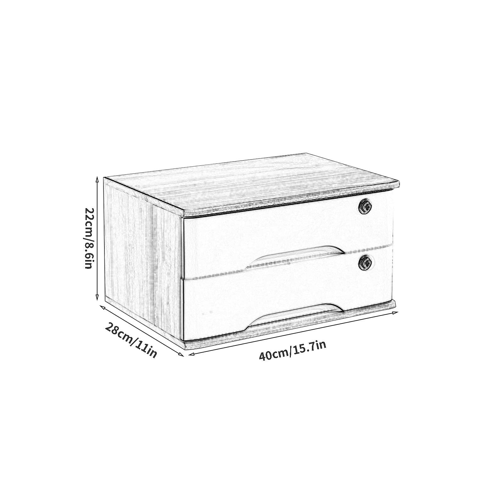 File Organizer - File Cabinet Office Desktop Debris Storage Box, Wooden Multilayer Desktop Drawer Cabinet, Flat File Cabinet With Lock, Office Supplies A4/Receipt File Organizer ( Size : 2 layer )