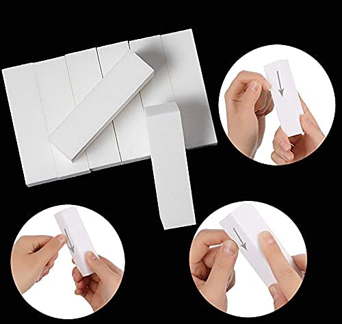 BlingKingdom 10pcs White Nail Buffer Block 4 Way Professional Nail Files and Buffer Nail Sanding Tools for Gel Natural Acrylic Nails