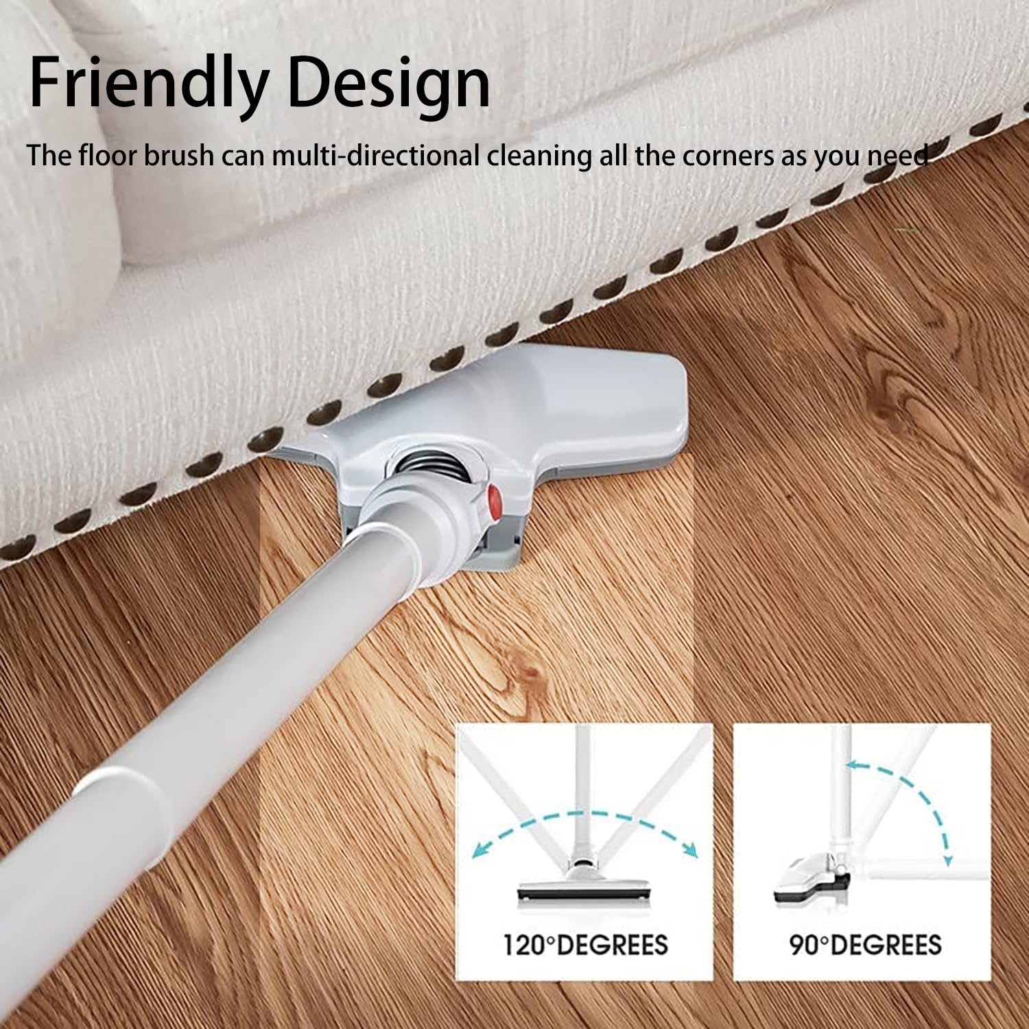 KEROMEE Cordless Vacuum Cleaner, Handheld 3-in-1 Stick Lightweight Vacuum Broom for Pet Hair Hardwood Floor Cat Litter Mattress Cleaning