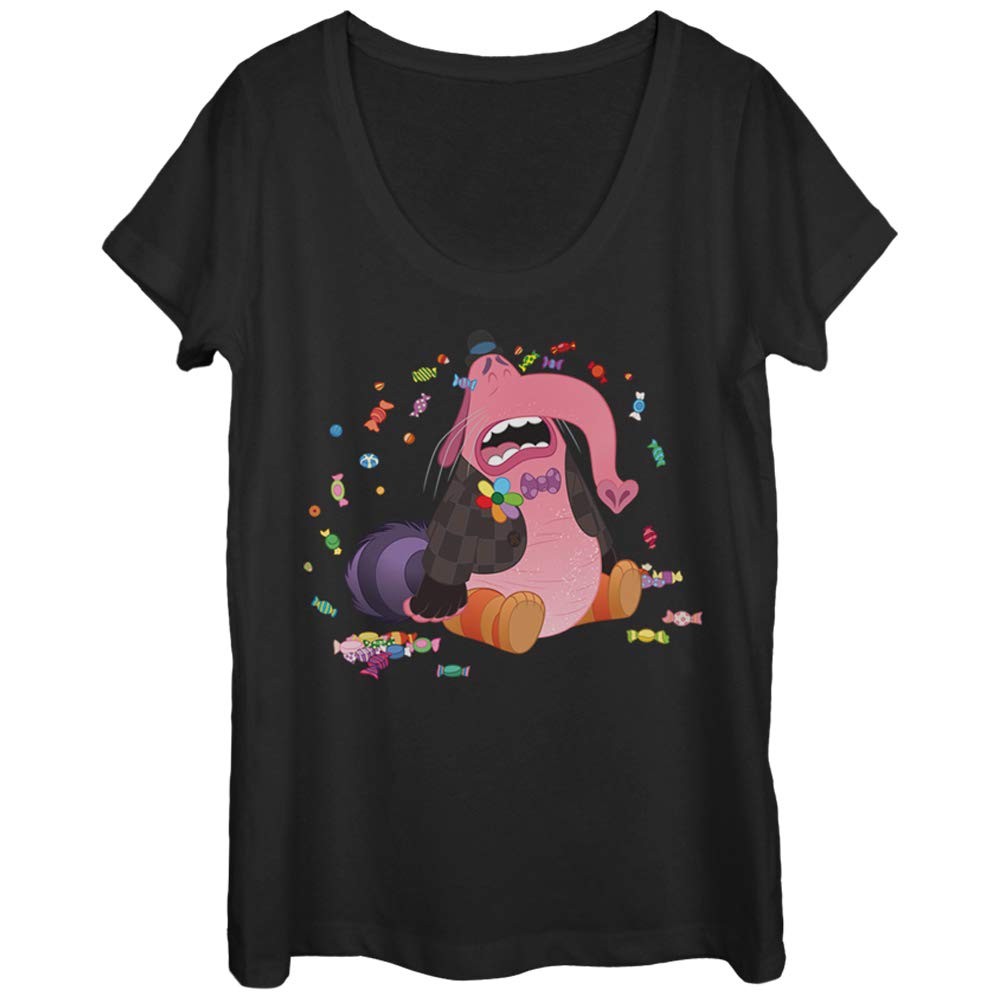 Fifth Sun Pixar Inside Out Bing Bong Women's Short Sleeve Tee Shirt, Black, X-Large
