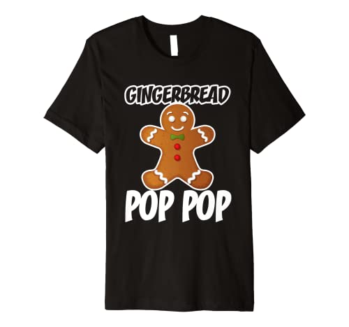 Mens Gingerbread Pop Pop Christmas Stocking Stuffer Premium T-Shirt