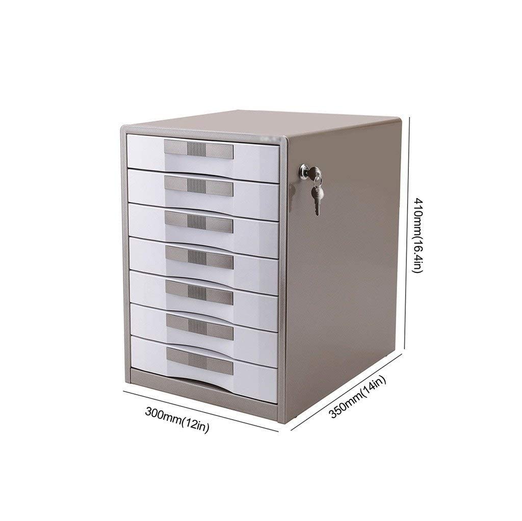 Desktop Storage Box With Drawers - Desktop File Cabinet, 7-Layers Flat File Cabinet, Drawer Organizer, Lockable Aluminum Alloy File Cabinet Storag, Cosmetic Storage / Medicine Storage Box ( Size : A )