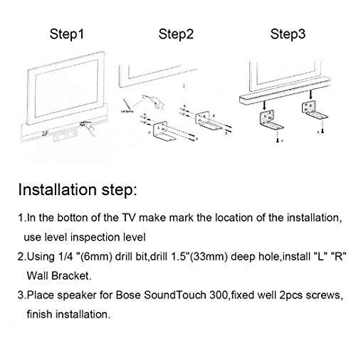 BestPartsCom Black Wall Bracket for Bose WB 300 Sound Touch Soundbar 500 700 Speaker Holder