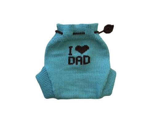 100% merino wool baby knitted soaker diaper cover (S, Aqua blue-Dark grey)