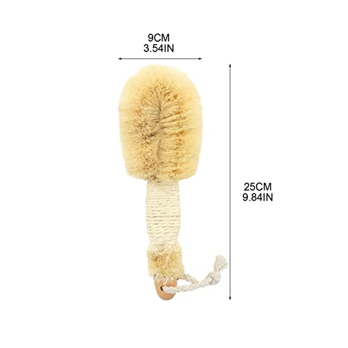INGVY Dry Brushing Body Brush Creative Massage Body Brush Bathroom Sisal Rubbing Brush Natural
