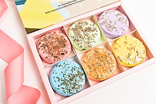 Aromatherapy Shower Steamers Variety Pack of 6 Shower Bombs With Essential Oils For Relaxation Shower Bomb Melts Shower Steamer Tablets Fizzies For Home Spa For Women