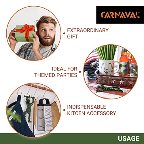 CARNAVAL Green Army Man Bottle Opener - Unique Funny Bottle Opener Bartender Compatible As Coke Bottle Opener - Metal Bottle Opener Man - Mini Soldier Bottle Opener - Creative Cool Bottle Opener