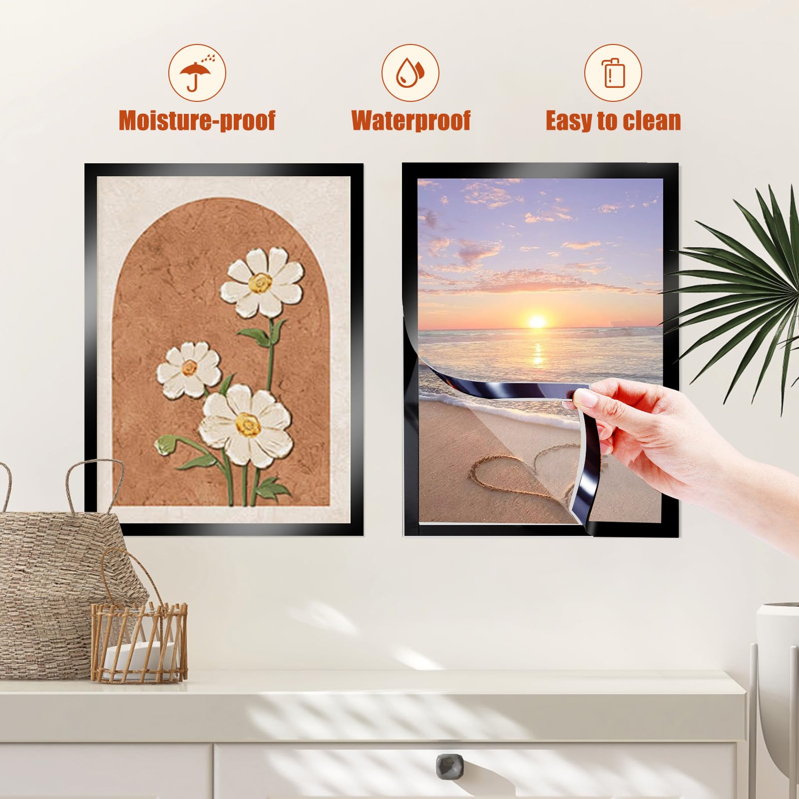 NAIMOER Diamond Painting Frames 1Pack, Frames for 12x16in/30x40cm Diamond Art Canvas, Diamond Painting Accessories Frame Self-Adhesive, Frames for Wall Window Door Black (Internal size 25x35cm) Black