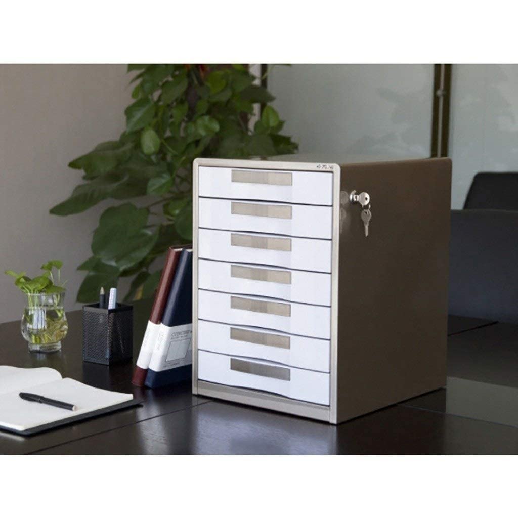 Desktop Storage Box With Drawers - Desktop File Cabinet, 7-Layers Flat File Cabinet, Drawer Organizer, Lockable Aluminum Alloy File Cabinet Storag, Cosmetic Storage / Medicine Storage Box ( Size : A )
