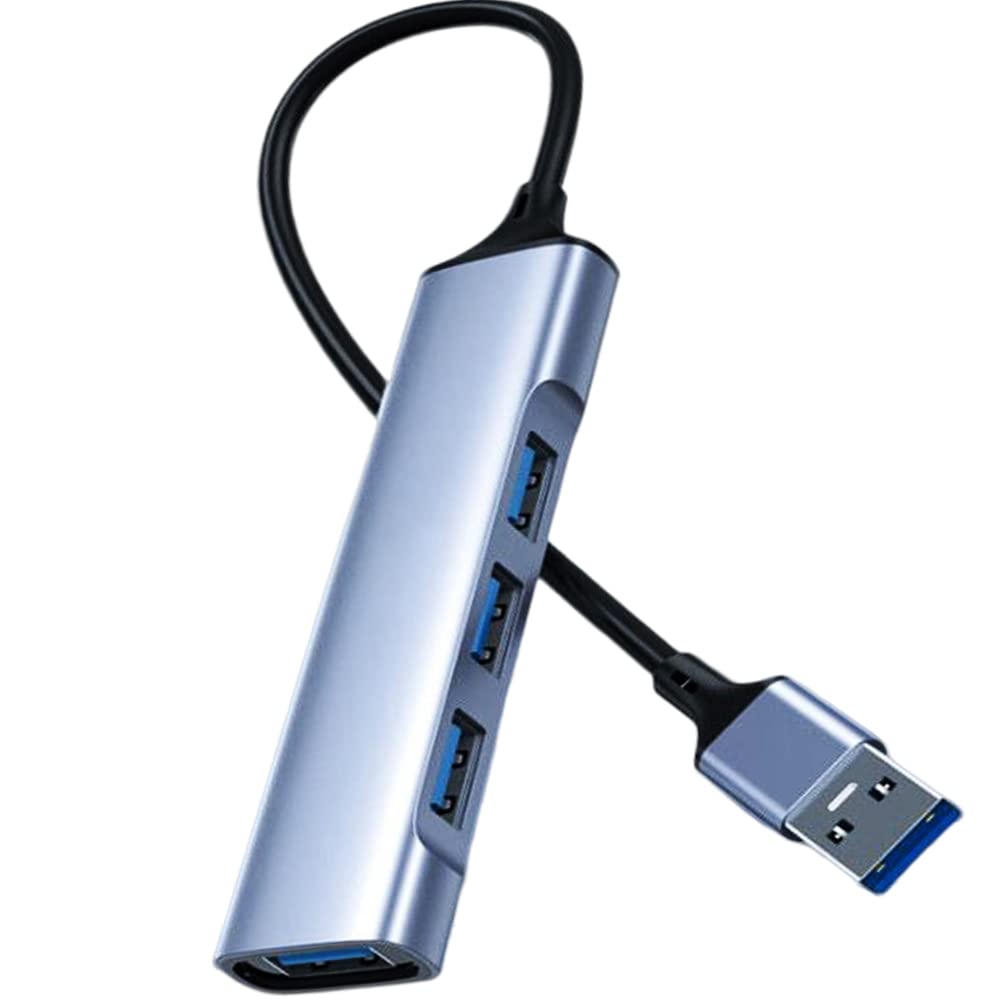 USB Hub, Aluminum 4-in-1 USB 3.0 Hub with 1 USB 3.0 Port and 3 USB 2.0 Ports USB Splitter Multiport Extender for Desktop Computer PC, PS4, Laptop, Surface Pro, Dell, HP, XPS, Flash Drive