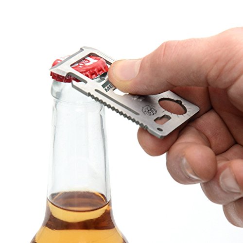 BELURSUS Multitool Wallet Pocket Card - Multi-Tool Survival Camping Kit - Credit Card Size Multipurpose Bottle Opener, Can Opener, Pocket Knife, Lock pick - Best Gift for Men - 14 in 1-2 Pack