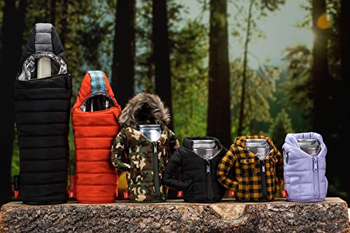 Puffin The Lumber Jack Beverage Flannel, Insulated Can Cooler, Taco Tan