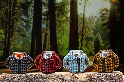 Puffin The Lumber Jack Beverage Flannel, Insulated Can Cooler, Taco Tan