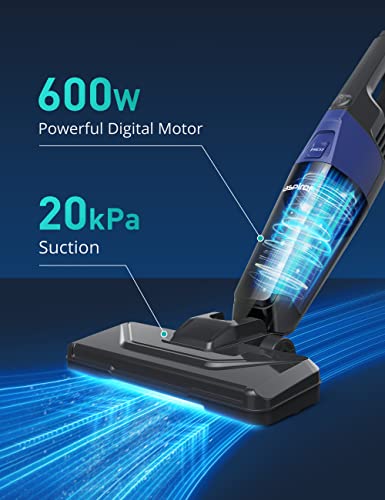Small Vacuum Cleaner, Aspiron Stick Vacuum Cleaner with 20kPa Powerful Suction & 0.88QT Dust Cup and 16ft Power Cord, 5-in-1 Handheld Lightweight Bagless Vacuum Cleaner Carpet and Floor for Pet