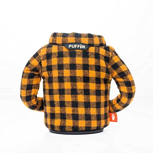 Puffin The Lumber Jack Beverage Flannel, Insulated Can Cooler, Taco Tan