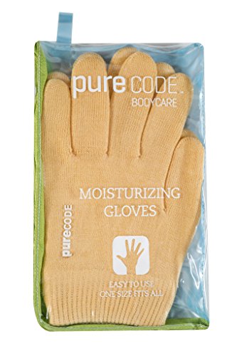 PURECODE Moisturizing Gel Gloves for Dry Skin, Dry Hands, Cracked Skin, Rough Skin, Medium (Yellow),
