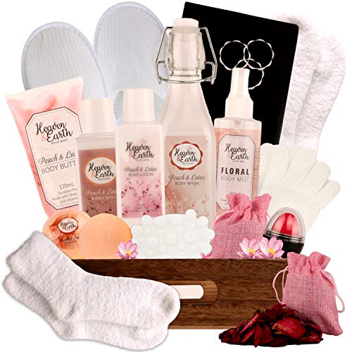 Luxury Spa Gift Basket for Women, Men Couples & Teens! Pampering Spa Bath Gift Set with Journal, Slippers, Socks etc for a Lavish Home Spa Experience!