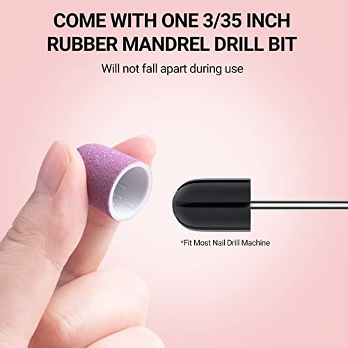 MelodySusie 10 Pcs Nail Sanding Caps Nail Drill Bits 180 Fine Grit for Foot File Callus Remover Manicure Pedicure Nail Polishing Burr Home Salon, Purple (10mm)