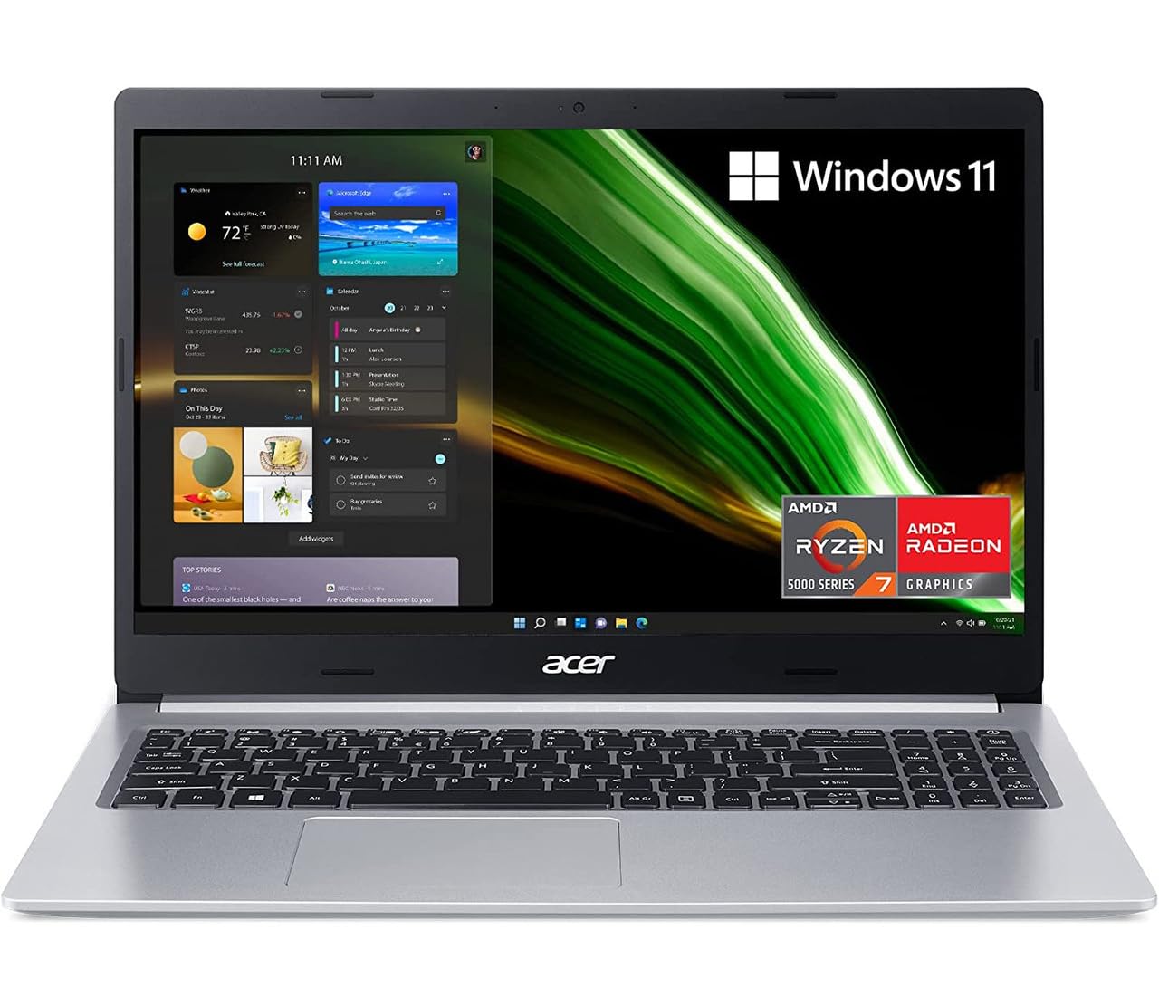 acer Aspire 5 A515 Slim Laptop 15.6" Full HD IPS (8-Core AMD Ryzen 7 5700U, 16GB RAM, 1TB PCIe SSD, AMD Radeon, Backlit KYB, WiFi 6, Bluetooth 5.2, HD Webcam, Win 11 Pro) with Dockztorm Hub