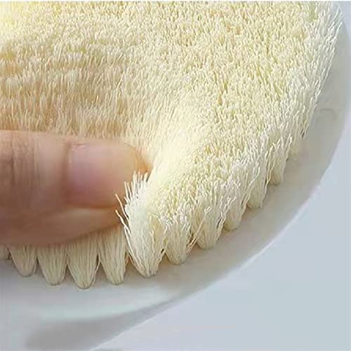 INGVY Dry Brushing Body Brush Bath Brush Body Exfoliating Scrubber Long Handle Body Back Massage Shower SPA Foam Bath Accessories Body Cleansing Brush (Color : White)