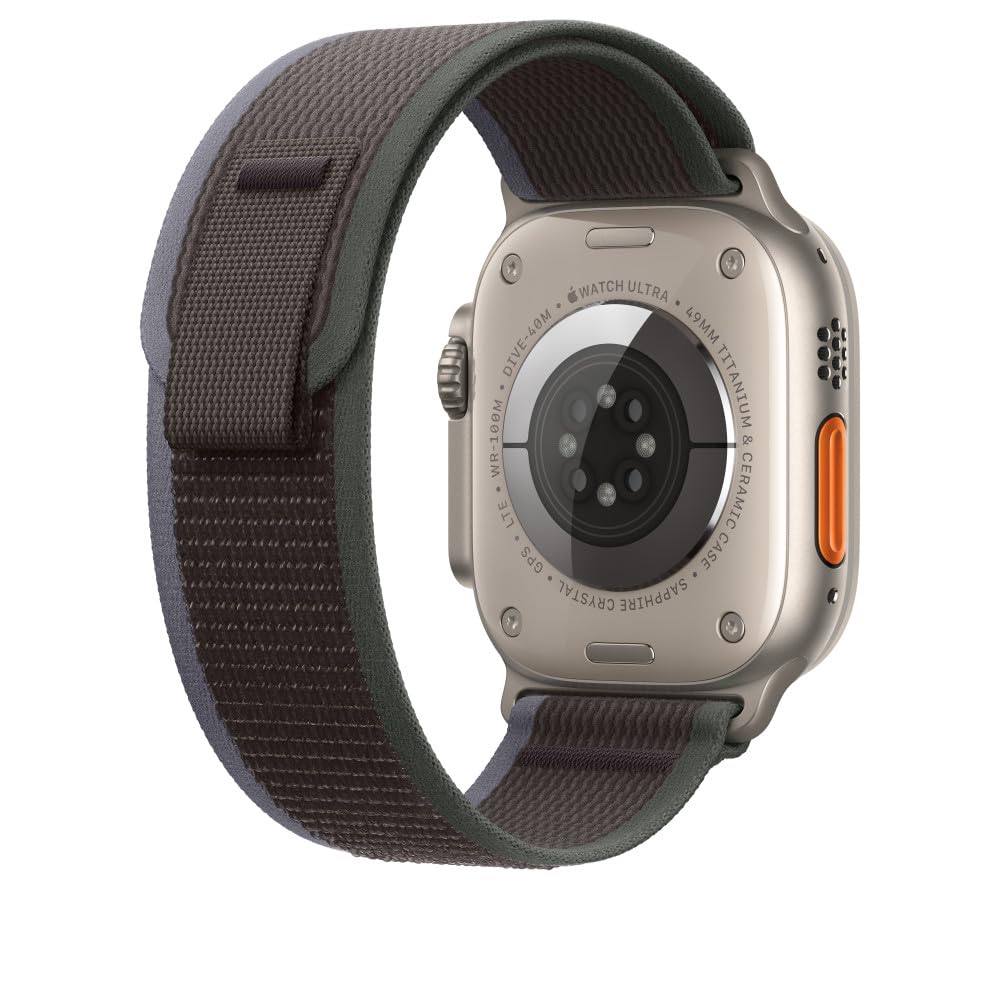Apple Watch Band - Trail Loop (49mm) - Blue/Black with Rugged Titanium Finish - M/L