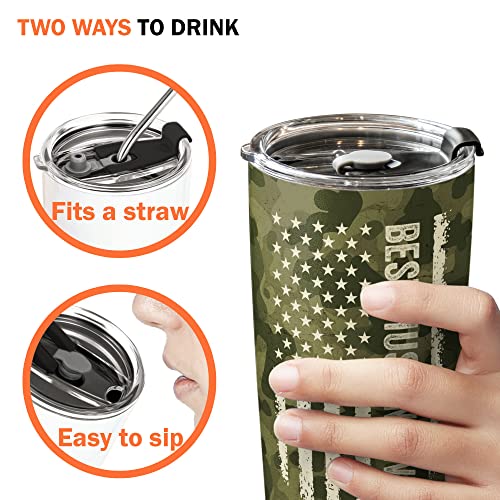 Macorner Valentines Day Gifts for Him - Stainless Steel Tumbler 20oz - Funny Birthday Gift for Husband from Wife & Anniversary Present for Him - Gifts for Men Best Husband - Christmas Gift For Husband