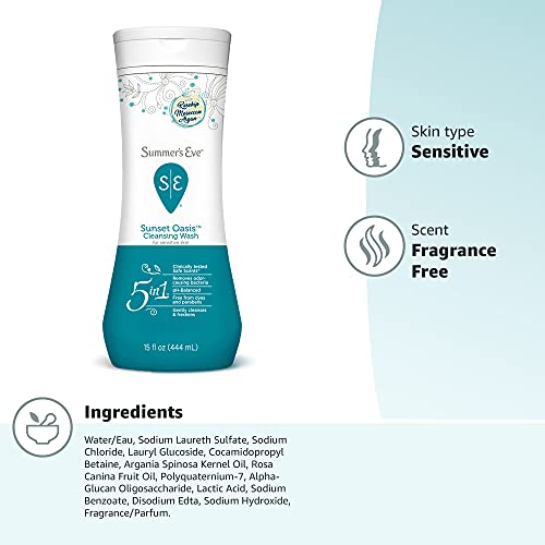 Summers Eve Cleansing Wash, Sunset Oasis, 15 Fl Oz