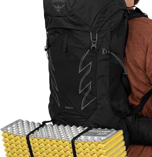 Osprey Talon 44L Men's Hiking Backpack with Hipbelt, Stealth Black, S/M