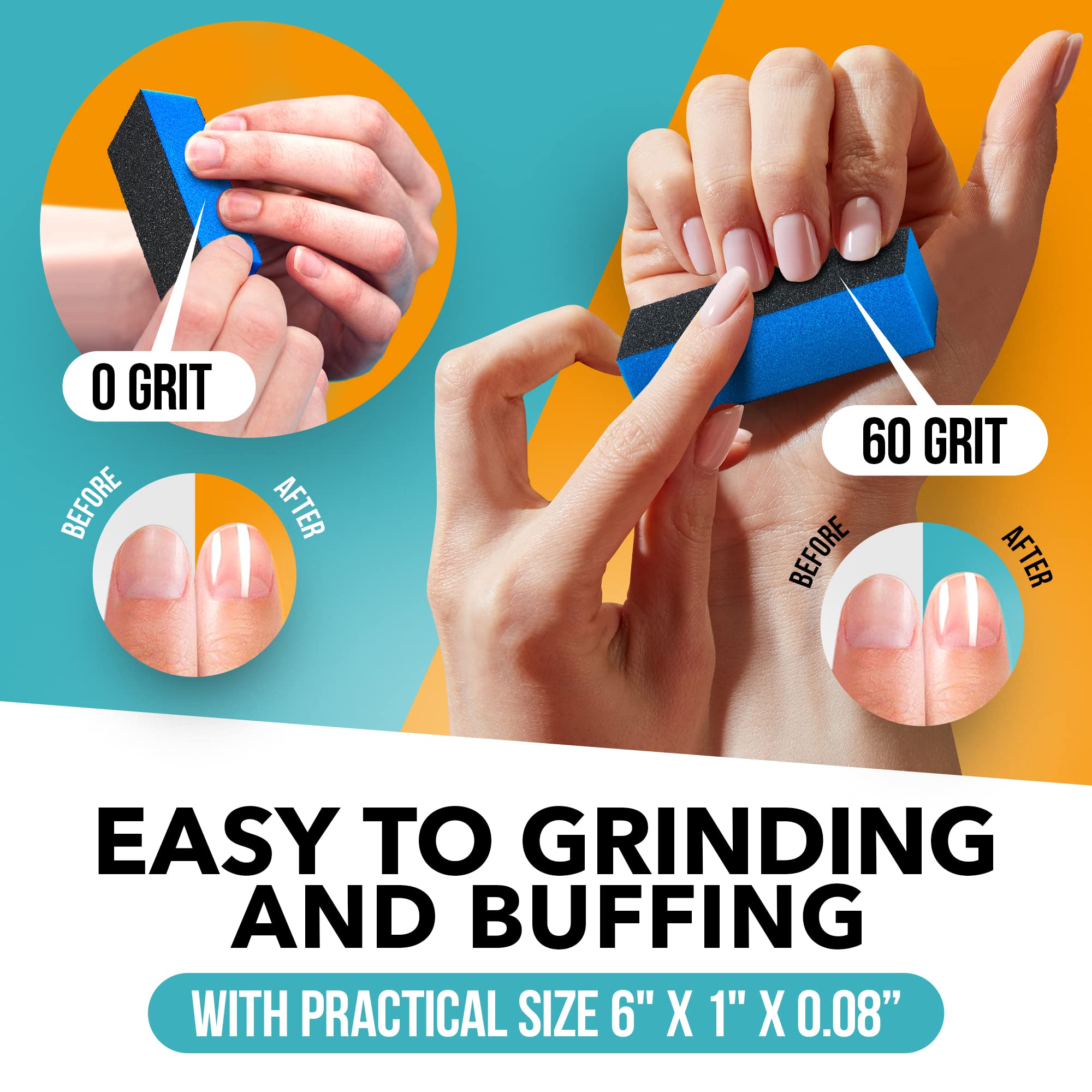 Nail Buffer Block, 12 pcs 4 Sided Sanding Buffers for Acrylic and Natural Nails, Medium 60/80 Grit Nail Buffing Block & Pedicure Manicure Tool by CHELLO