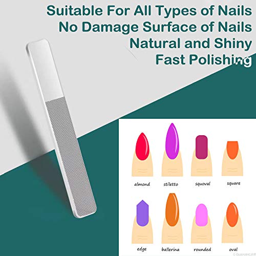 Glass Nail Shiner, Mopcoder Nail Files Polisher Professional Crystal Manicure Tools Kit for Natural Nails
