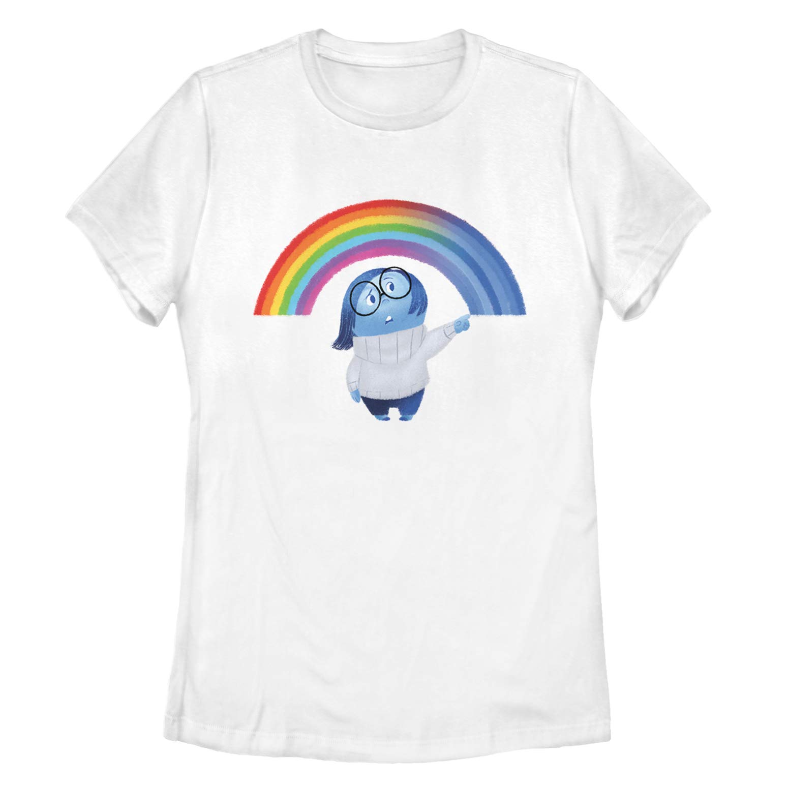 Women's Inside Out Sadness Rainbow T-Shirt - White - X Large
