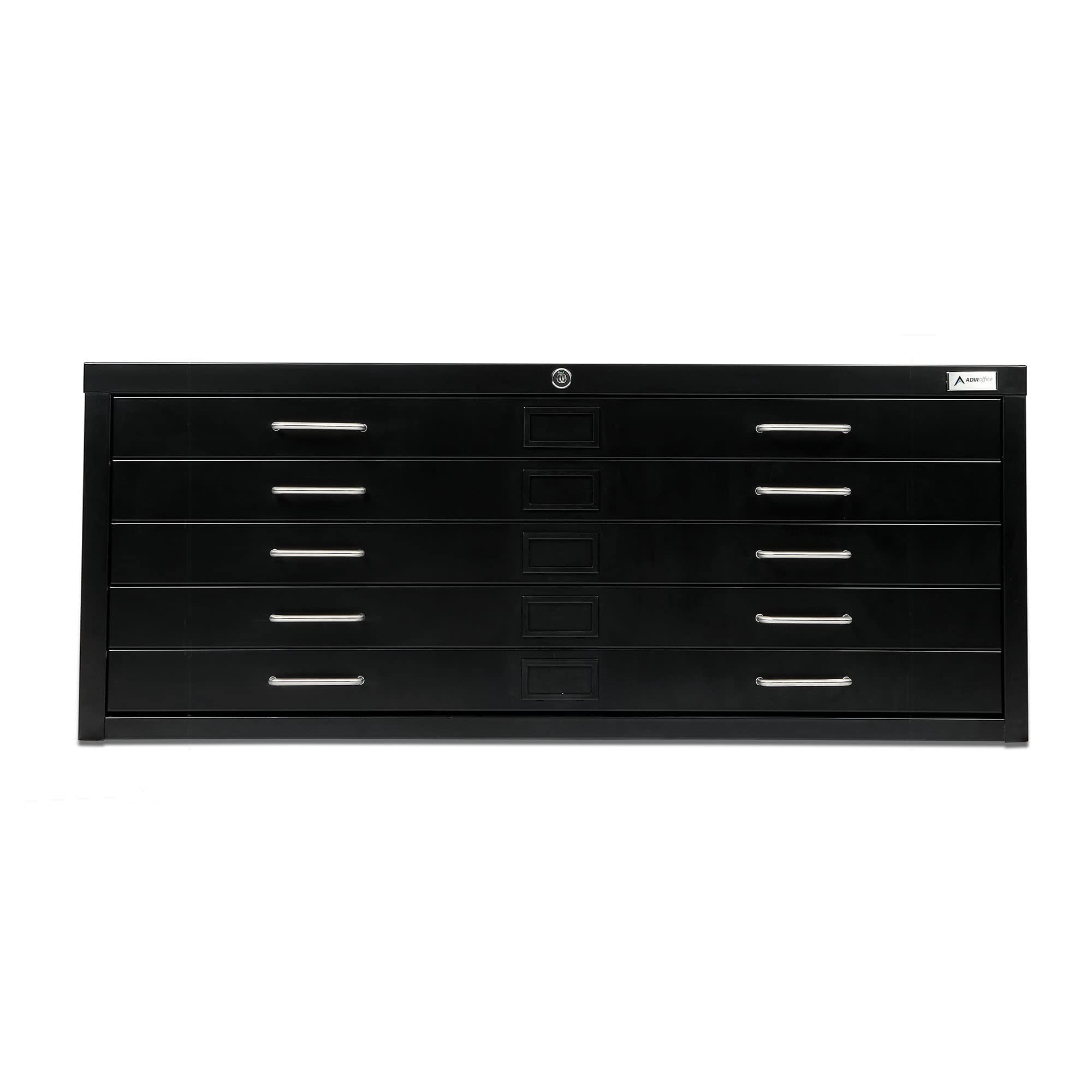 AdirOffice Flat File Cabinet - Heavy Duty 5-Drawer Blueprint Sheets Storage, 35" x 46" Great for Documents Sized 30” x 42”, Ideal for Artists, Art Files, Engineers, Architects, Offices - Black