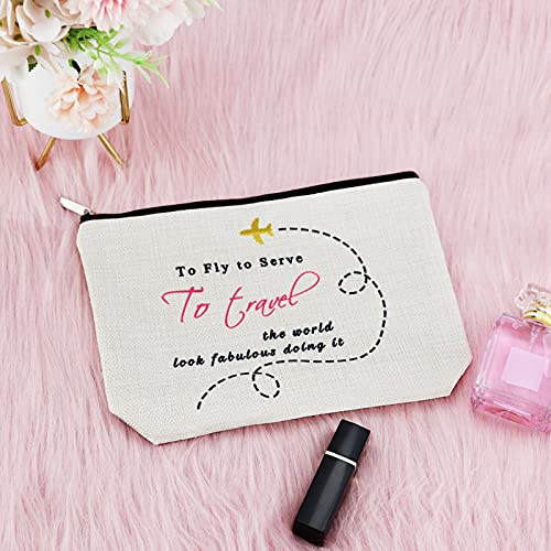 Flight Attendant Gift for Women Makeup Bag Pilot Gift Aviation Graduation Gift Flight School Gift for Student Cosmetic Bag Birthday Retirement Gift Appreciation Christmas Gift Travel Cosmetic Pouch