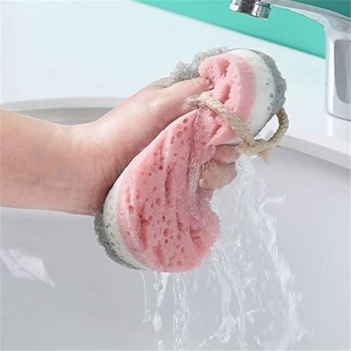 INGVY Dry Brushing Body Brush Body Massager Moisturizing Scrubber Bath Sponge Brush Dead Skin Remover Bath Cotton Bath Ball Shower Brush Bath Sponge (Size : Gray)