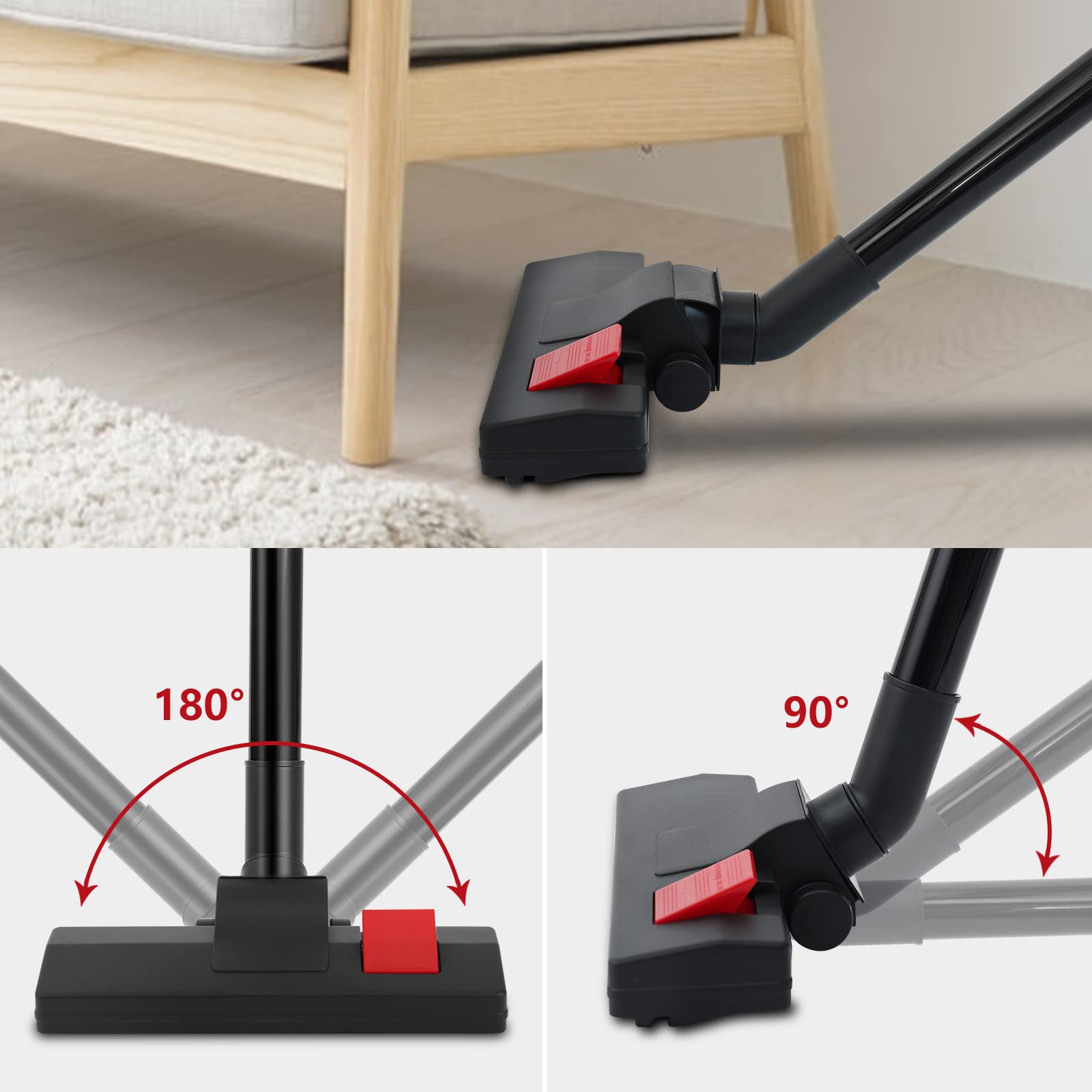 EFSHREE Vacuum Cleaner, 17KPa Powerful Suction with 600W Motor, 4 in 1 Lightweight Handheld Corded Stick Vacuum for Pet Hair Hard Floor and Carpet