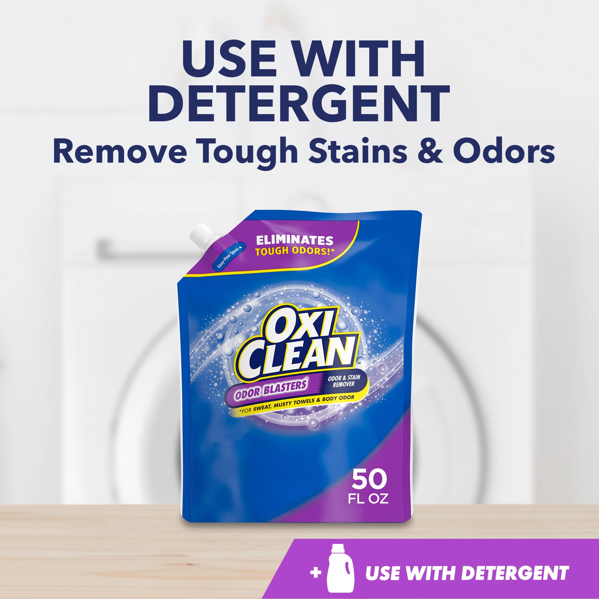 OxiClean Odor Blasters Odor and Stain Remover Laundry Booster Liquid, 50 fl oz 3-Pack