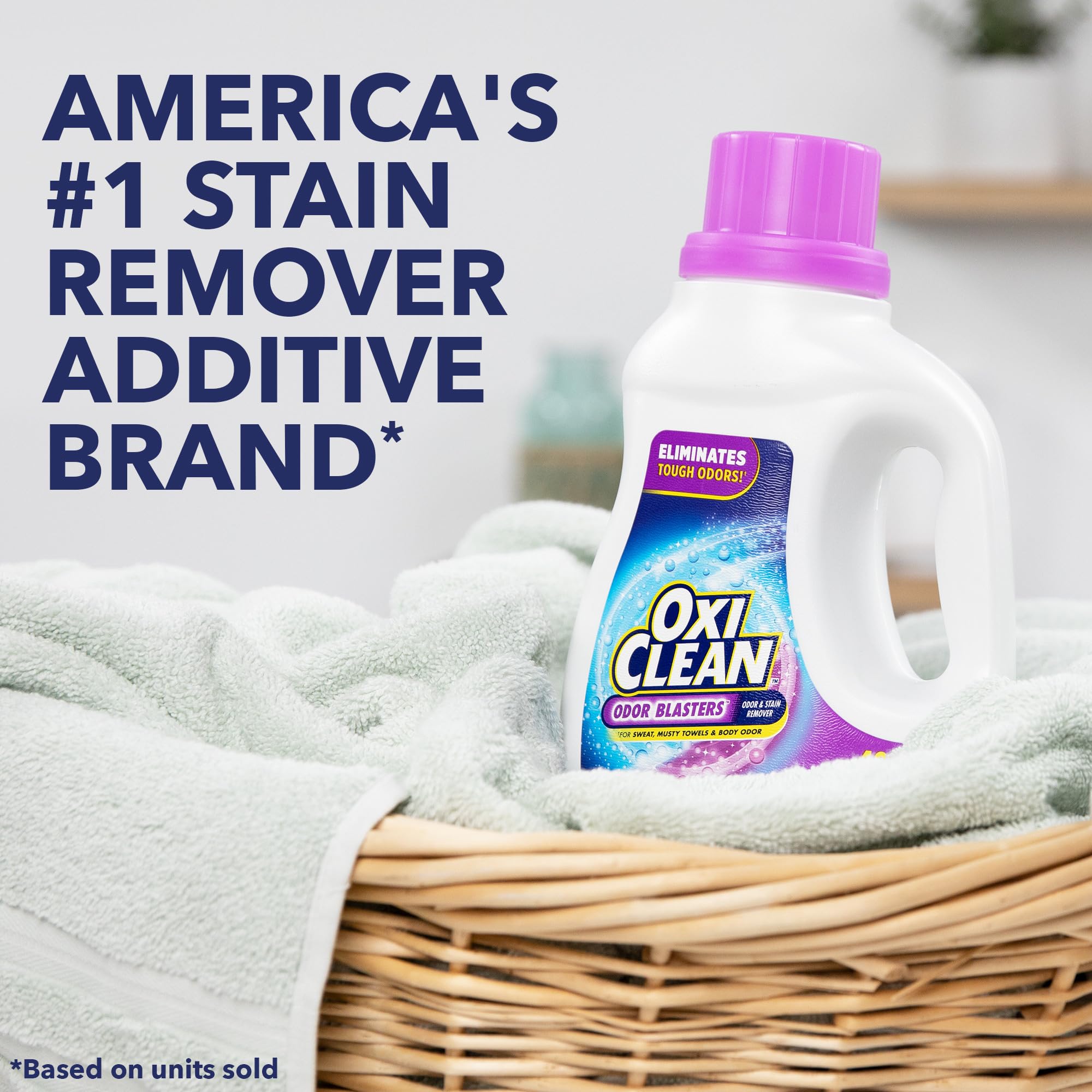 OxiClean Odor Blasters Odor and Stain Remover Laundry Booster Liquid, 50 fl oz 3-Pack