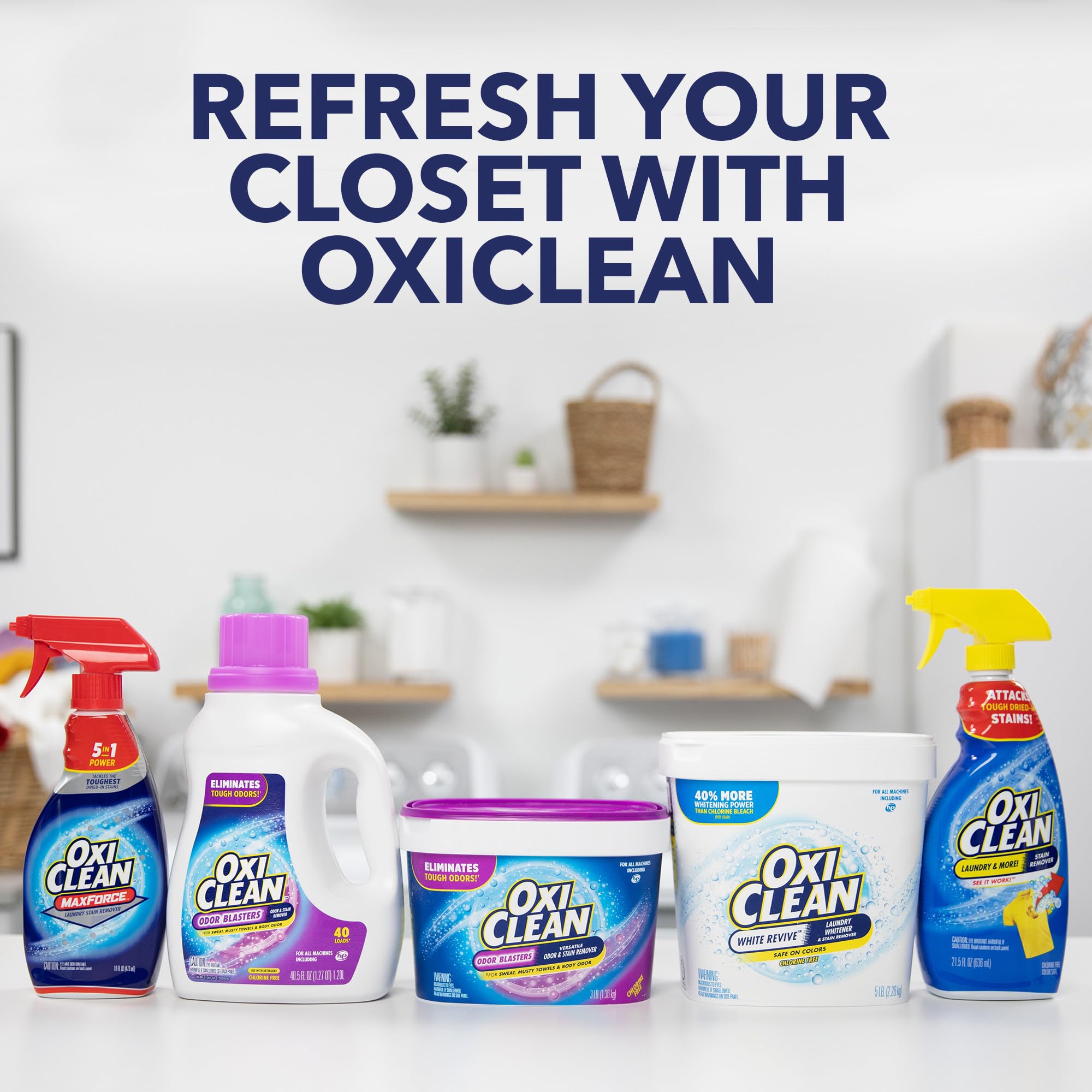 OxiClean Odor Blasters Odor and Stain Remover Laundry Booster Liquid, 50 fl oz 3-Pack