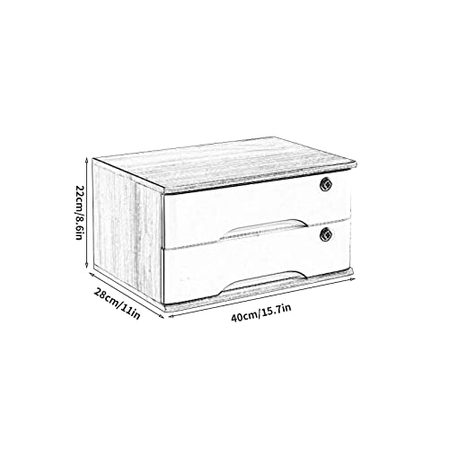 MAARKA Flat File Cabinet Storage, Desktop Drawer Cabinet, Desktop Storage Box with Drawers - Lockable File Cabinet, Solid Wood Storage Box, Home Office Desk Drawer Cabinet (Size : 2 Layer)