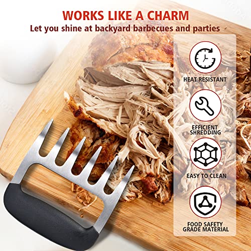 FENDIC Metal Meat Shredder Claws, 2Pcs Durable Metal Meat Claws for Shredding, Meat Shredding Claws for BBQ, Multifunctional Pulled Pork Claws, BBQ Claws for Shredding Meat Pork/Turkey/Beef/Chicken…