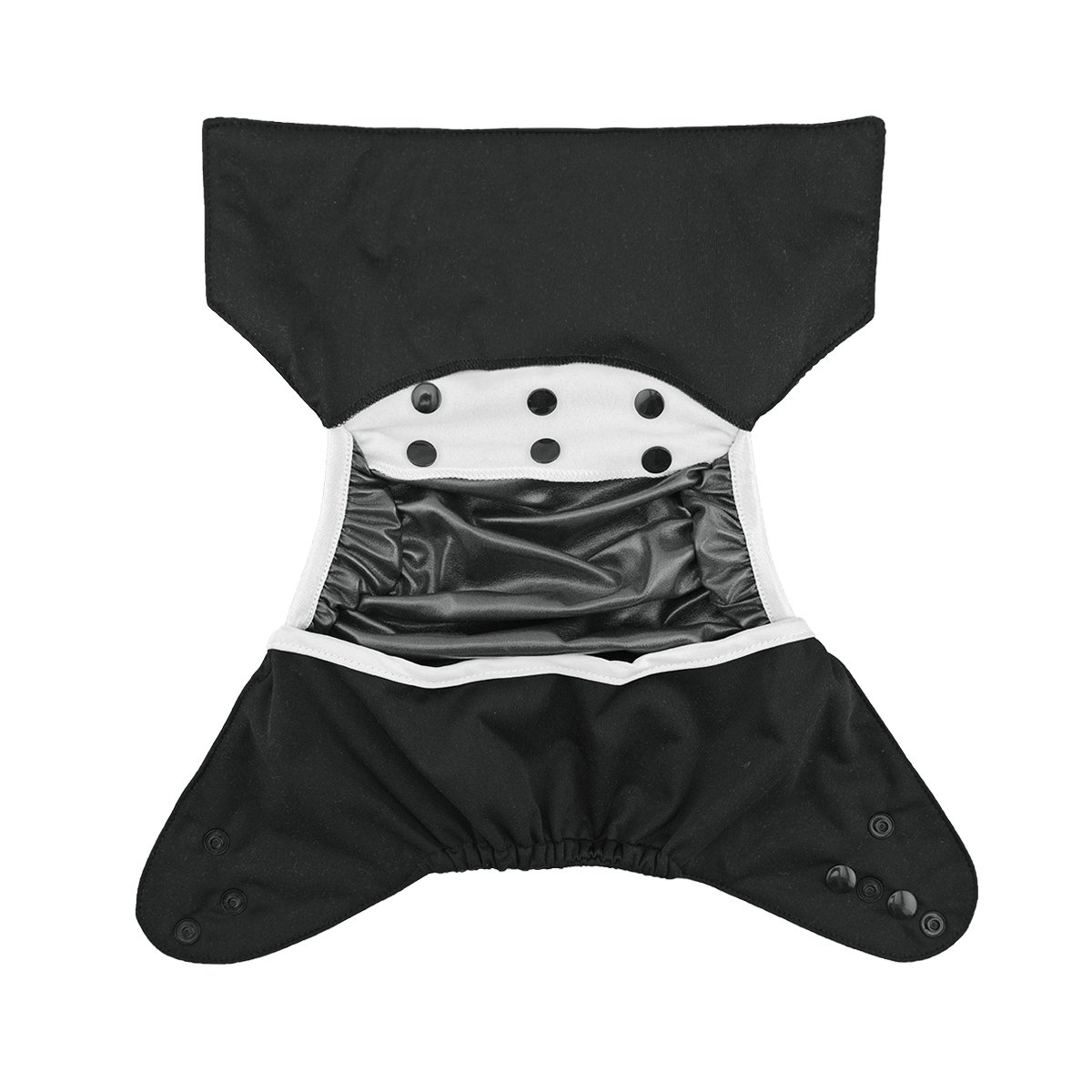 Babygoal Cloth Diaper Covers 6 Pack+Wet Bag for Fitted Diapers and Prefolds with Double Gussets, Adjustable and Reusable for Baby Boys 6DCF08