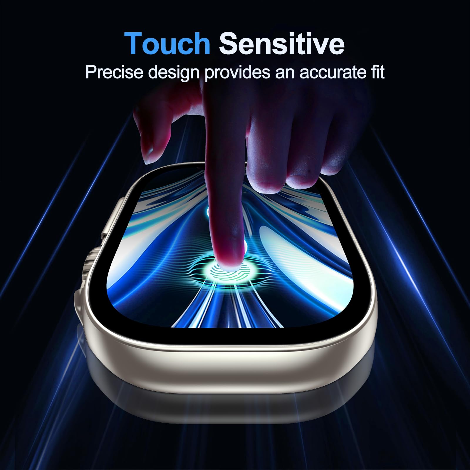 Uyiton 2 Pack for Apple Watch Ultra Privacy Screen Protector Case 49mm, [28Privacy Angle][Touch Sensitive][Not Easy to Break] Tempered Glass Bumper Cover iWatch Ultra Accessories