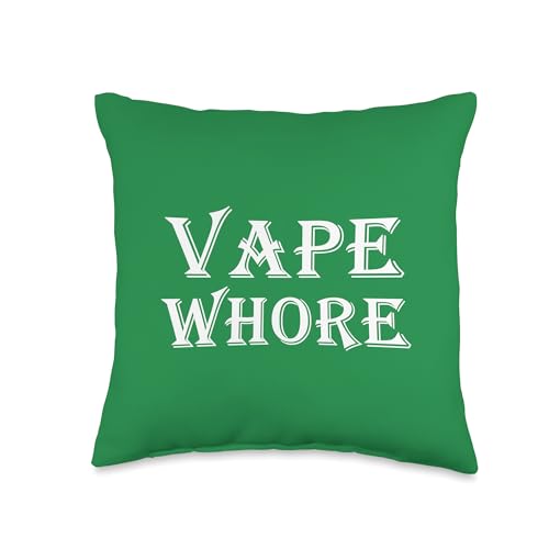 Official Vape Store Vape Whore Funny Adult Vaping Gag Prank Joke Throw Pillow, Polyester Fill, Throw Pillow, 16x16 Inches, Square, Medium Firmness, Decorative Accents, Casual Lounging