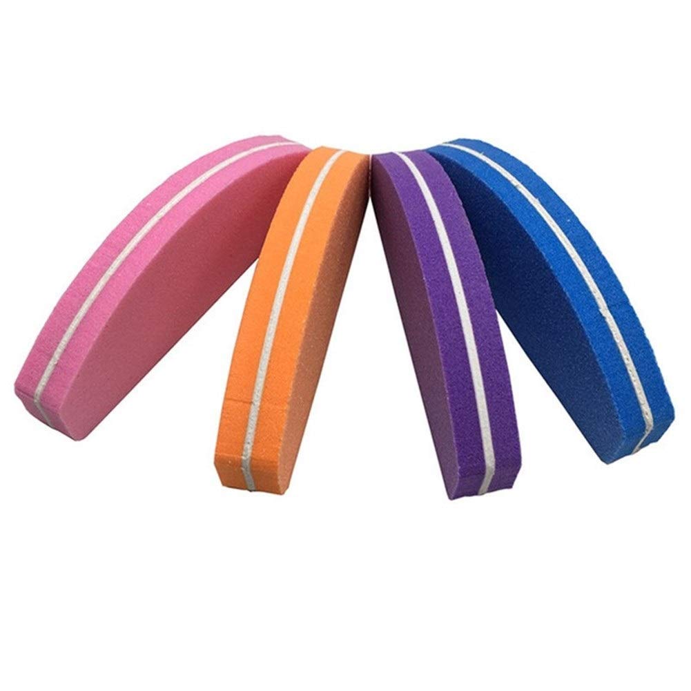 20pcs/lot Double-sided Mini Nail File Blocks Colorful Sponge Nail Polish Tool Washable Emery Board Professional Manicure Set Nail Care (Color : Purple)