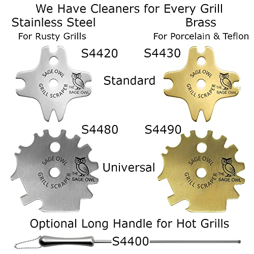 Sage Owl BBQ Grill Scraper Tool - Gadgets for Women - Dishwasher Safe Bristle Free BBQ Grill Brush Alternative - Mens Stocking Stuffer Ideas
