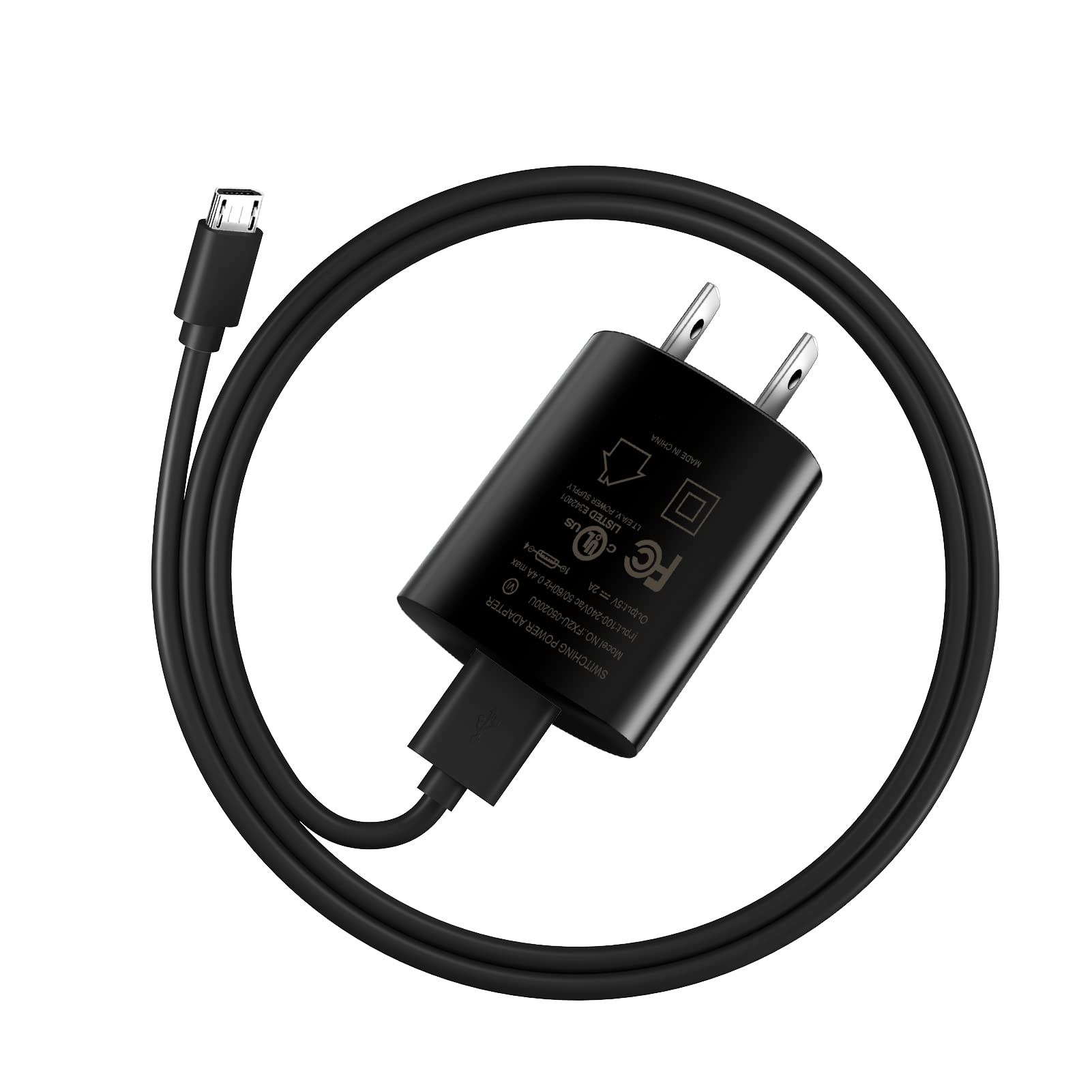 USB Micro Wall Charger Compatible Bose Soundlink Color, Mini II 2, Revolve, Micro, Soundwear QuietComfort 35, 627840 725192 Speaker Headphones AE2W Adapter Power Cord UL Listed