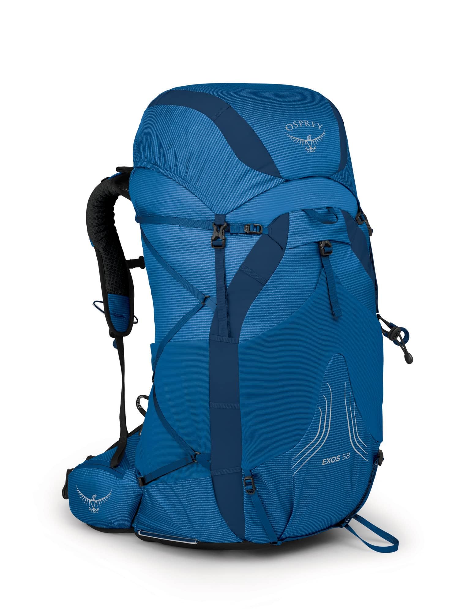 Osprey Exos 58L Men's Ultralight Backpacking Backpack, Blue Ribbon, S/M