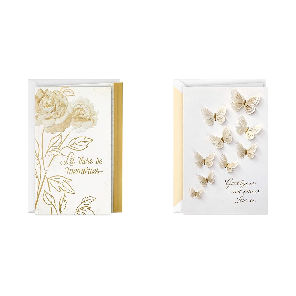 Hallmark Sympathy Card (Let There Be Memories) (5RZB2134) & Signature Sympathy Card (Butterflies)