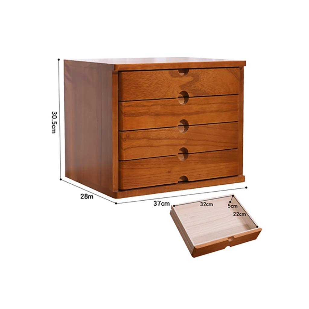 Desktop Organizer Storage Box - Desktop File Cabinet, Solid Wood Desk Organizers Drawer Box, Office Supplies/Home Small Desktop Flat File Cabinet, for Cosmetics/Books/Children's Toys Storage (Size :