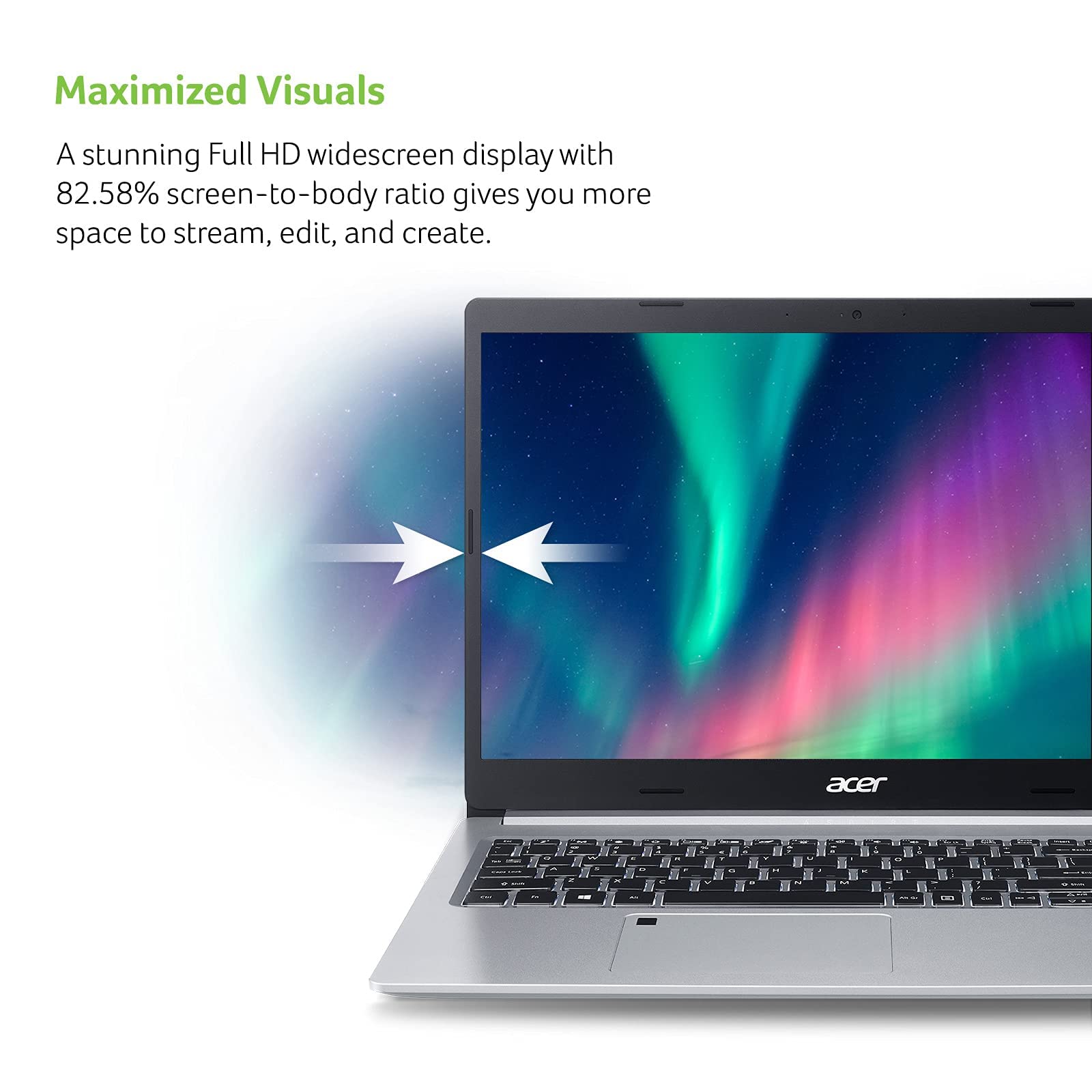 2023 Newest Acer Aspire 5 Laptop, 15.6" FHD IPS Display, AMD Ryzen 3 3350U Processor, 8GB DDR4 RAM, 256GB PCIe SSD, WiFi6, Backlit Keyboard, Fingerprint Reader, Amazon Alexa, Windows 11 Home in S mode